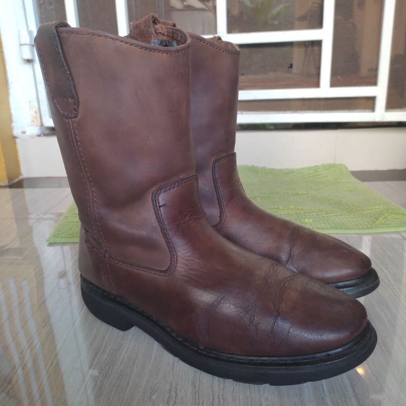 Jual Wolverine Working High Boots Western Biker Motor Brown Leather ...
