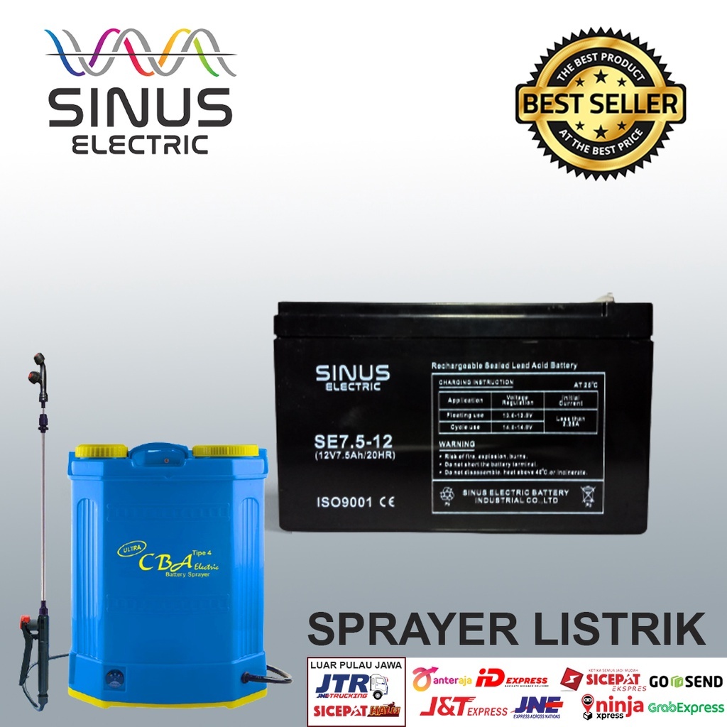 Jual Aki sprayer listrik 12V 7.5Ah Aki VRLA SINUS 7.5-12 | Shopee Indonesia