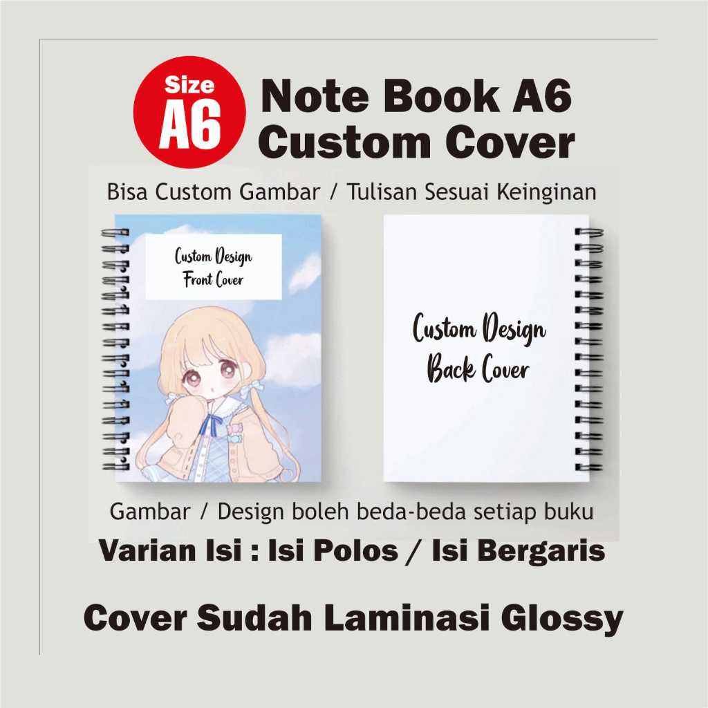 Jual Cetak cutom note book A6 Bloknote Blognote | Shopee Indonesia
