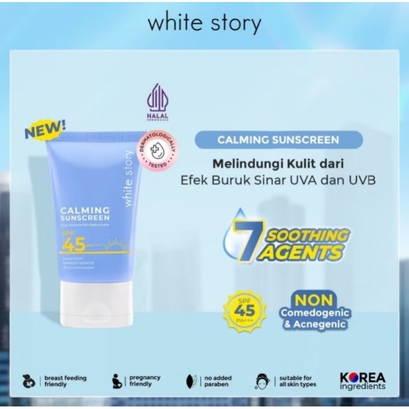 Jual White Story Calming Sunscreen SPF50 PA+++ [ Exp 2027 ] | Shopee ...