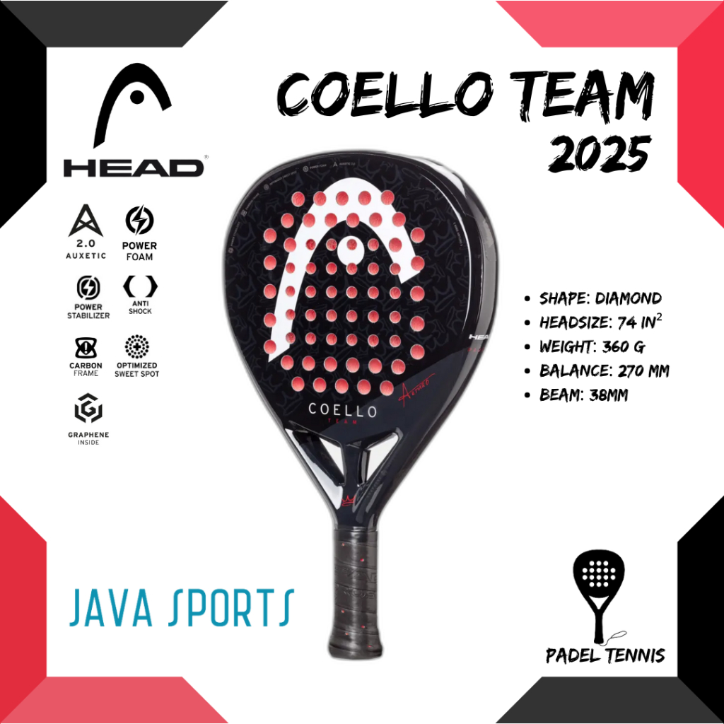 Jual Raket Padel Tenis Head Coello Team Original Official Resmi Padel ...
