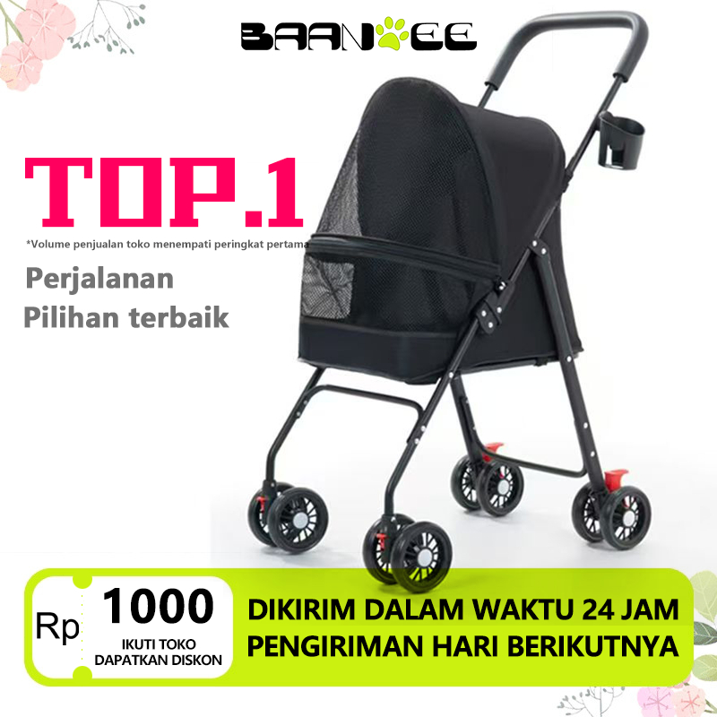Jual Stroller Anjing Kucing Hewan 4roda Pet Stroller Detacable Pet ...
