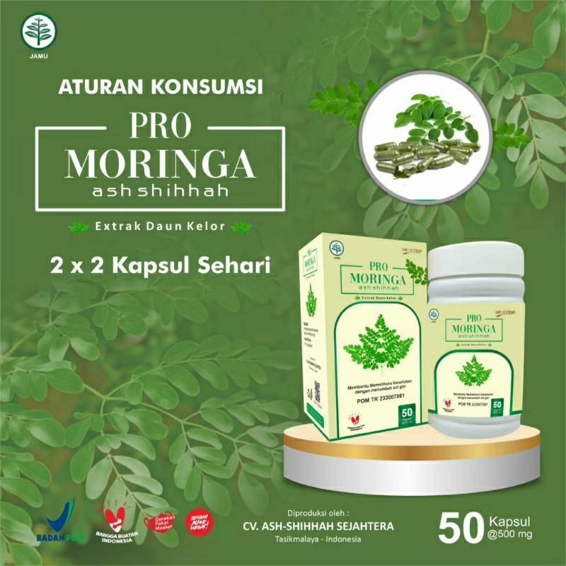 Jual Kapsul Pro Moringa Original Ekstrak Daun Kelor BPOM | Shopee Indonesia