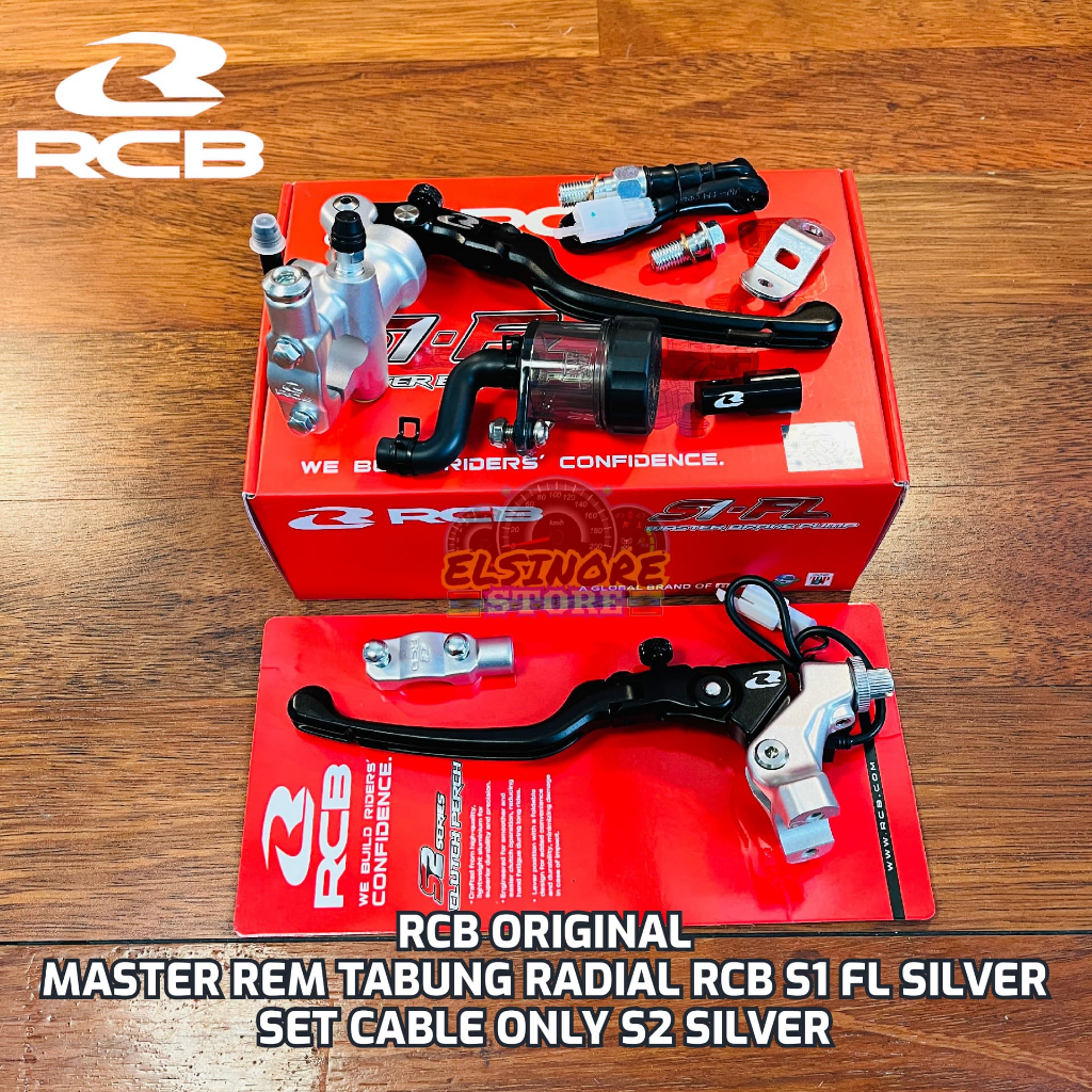 Jual MASTER REM TABUNG RCB RADIAL S1 FL 14MM SILVER SET CABLE ONLY S2 ...