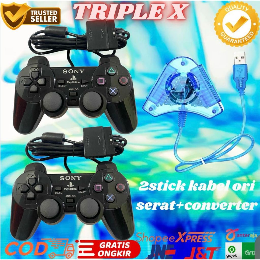 Jual [ Paket Hemat ] 2pcs Stik stick ps2 kabel serat + konvertor ...