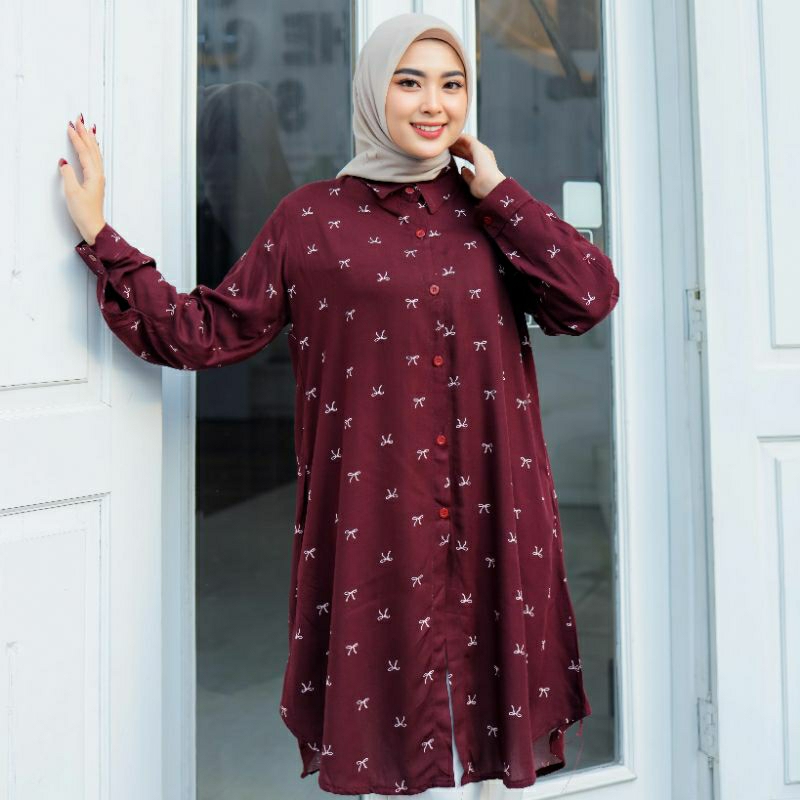 Jual Atasan Wanita Tunik Jumbo Motif Terbaru Bahan Rayon Twill || Tunik Murah Adem || Tunik ...