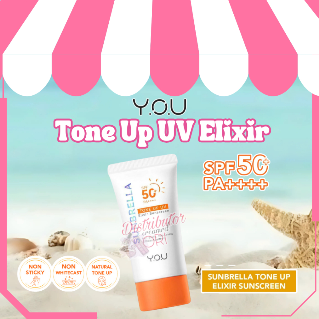 Jual YOU Sunbrella Tone Up UV Elixir Sunscreen SPF50+ PA++++ Tabir Surya Mencerahkan dan ...
