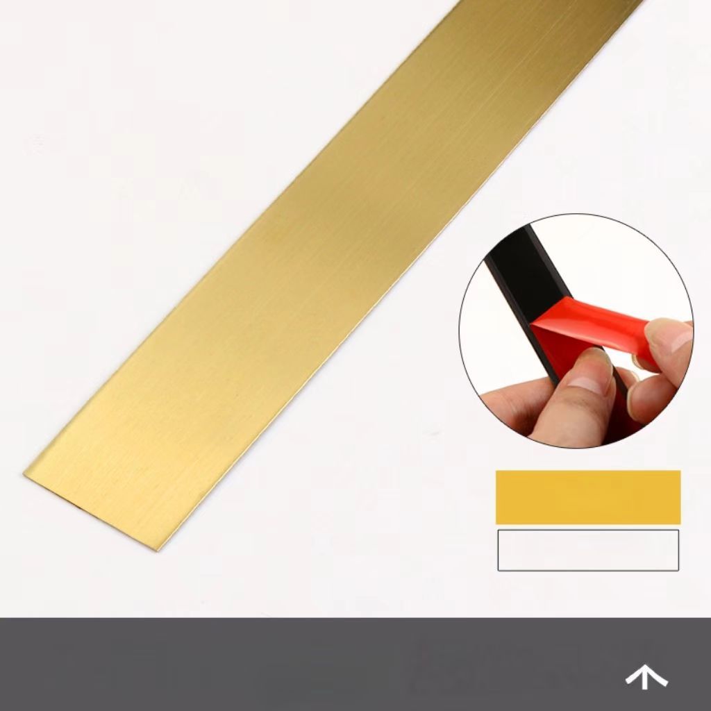 Jual 3M List Plat Strip Mirror Gold Stainless Steel 8K | Shopee Indonesia