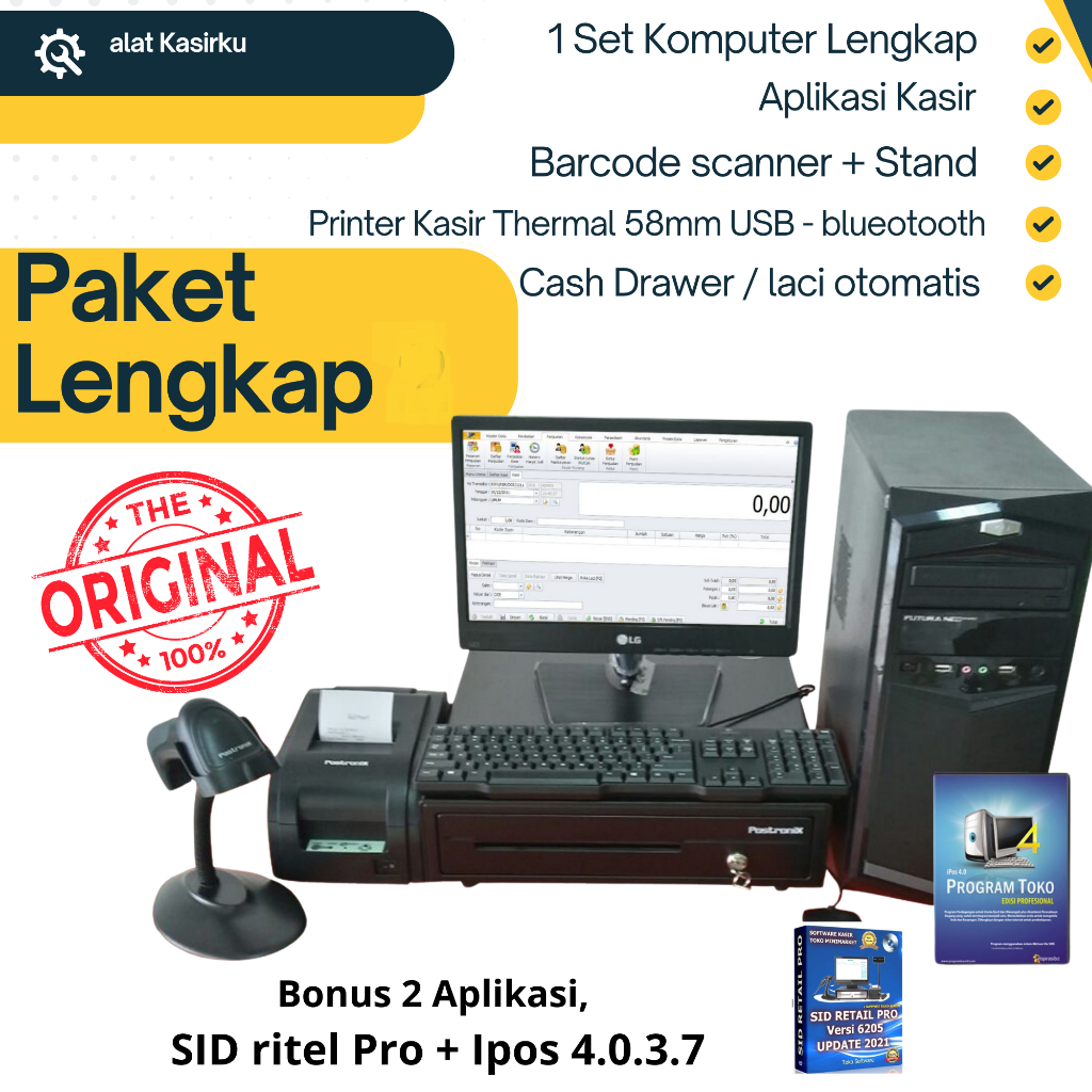 Jual PAKET LENGKAP KOMPUTER KASIR KASIR TOKO RETAIL/TOKO GROSIR ...