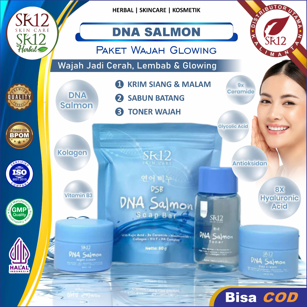 Jual DNA Salmon Package SR12 Skincare Mencerahkan & Melembapkan Serta Menutrisi Kulit Wajah ...