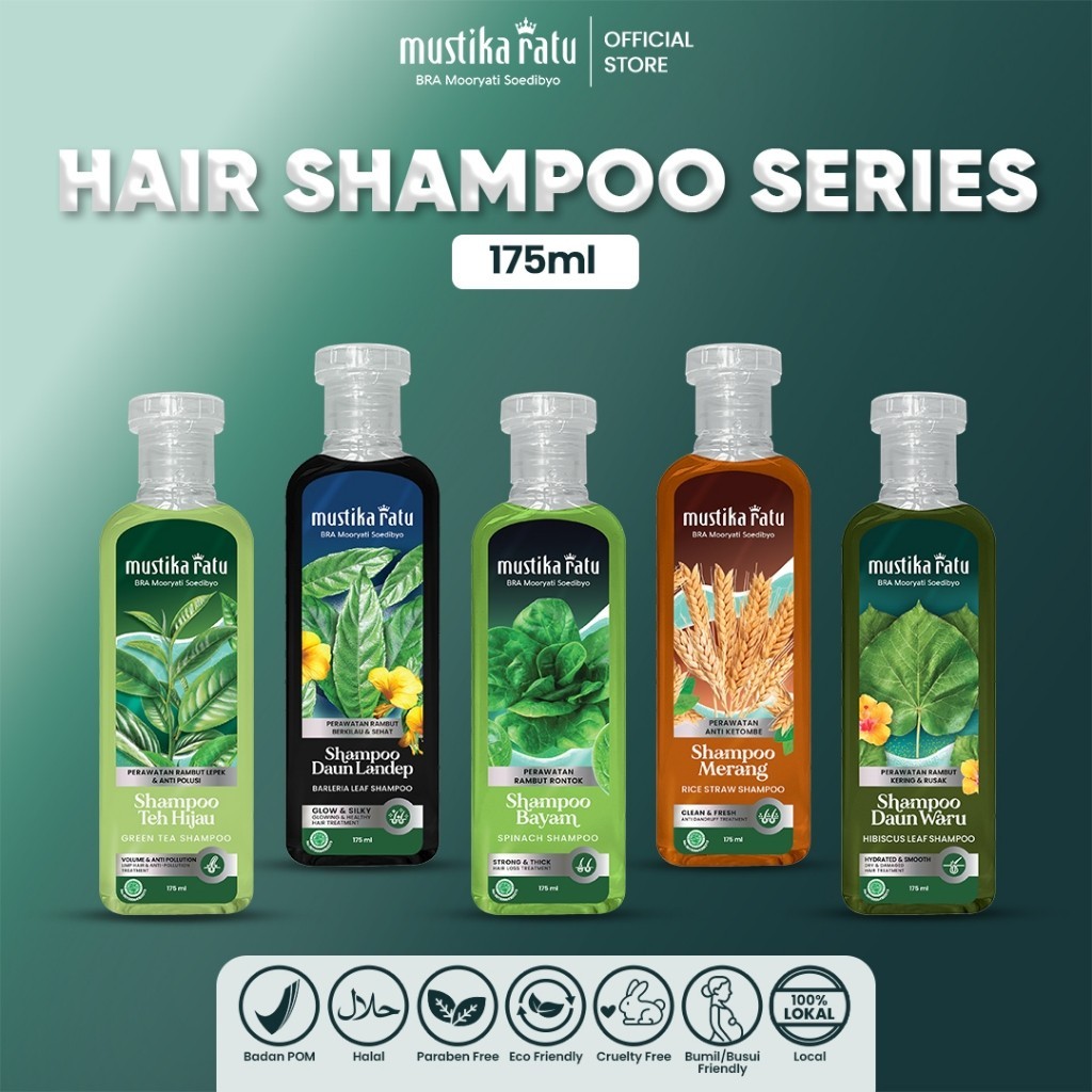 Jual Mustika Ratu Shampoo Series 175ml Shampo Bayam Rambut Rontok Sampo ...