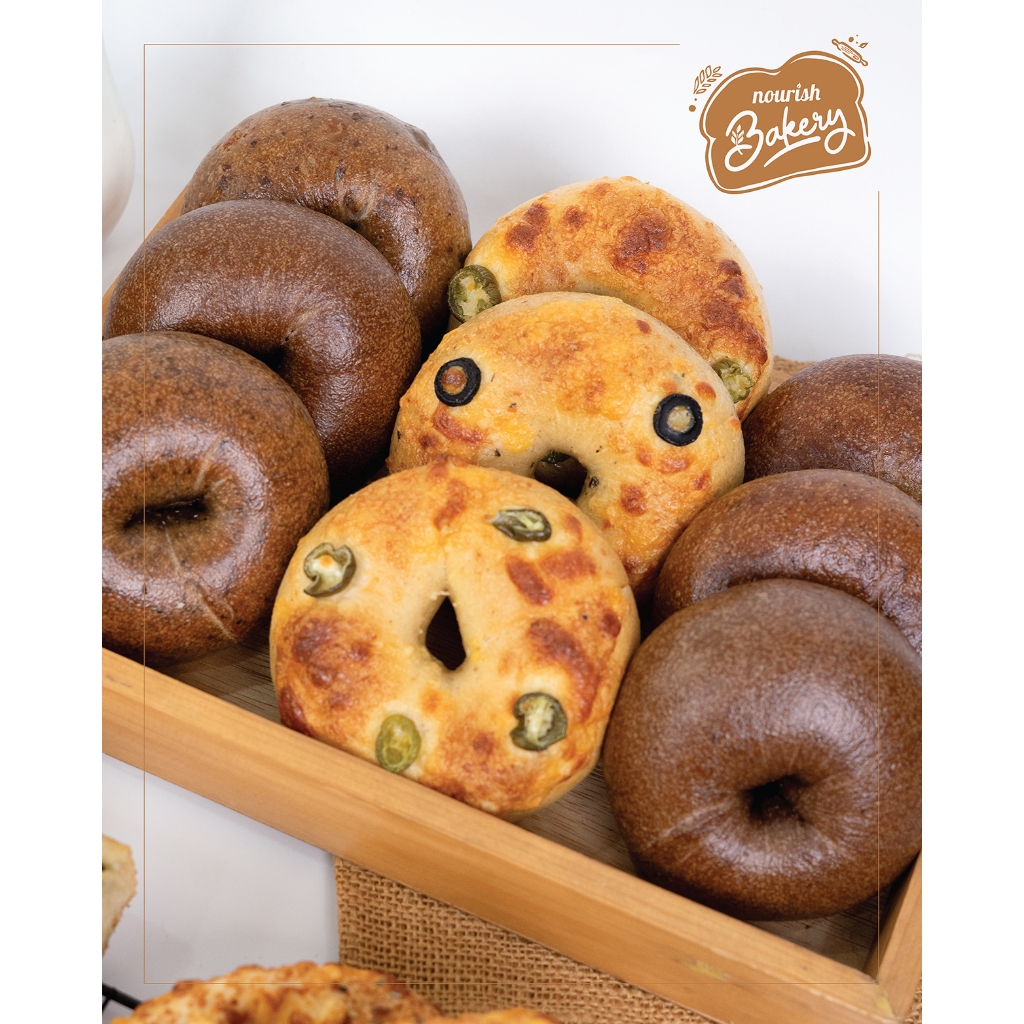 Jual NOB Bagel Cranberry Walnut Cream Cheese - 100% Sourdough Bagel ...