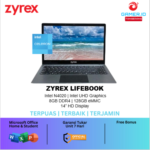 Jual Zyrex Lifebook intel N4020 ram 8gb 128gb Windows 11 Pro 14.0 GRY | Shopee Indonesia