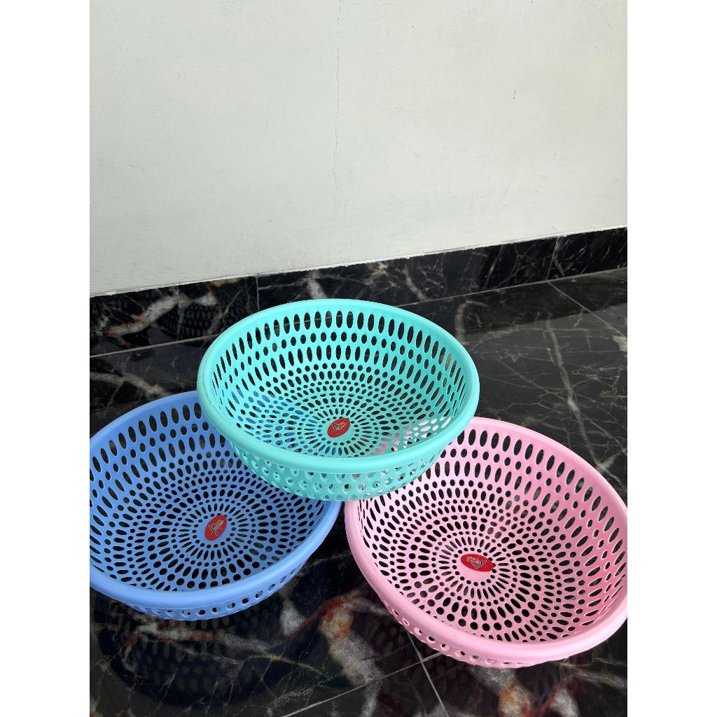 Jual KERANJANG SAYUR BULAT / KERANJANG SAYUR BUAH PLASTIK / KERANJANG ...