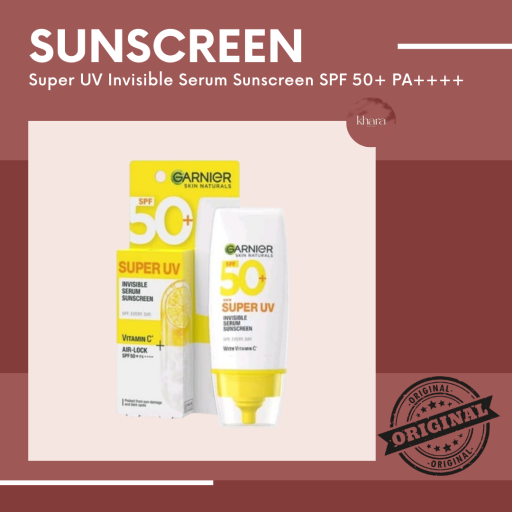 Jual Sunscreen Garnier Super UV Invisible Serum Sunscreen SPF 50+ PA ...