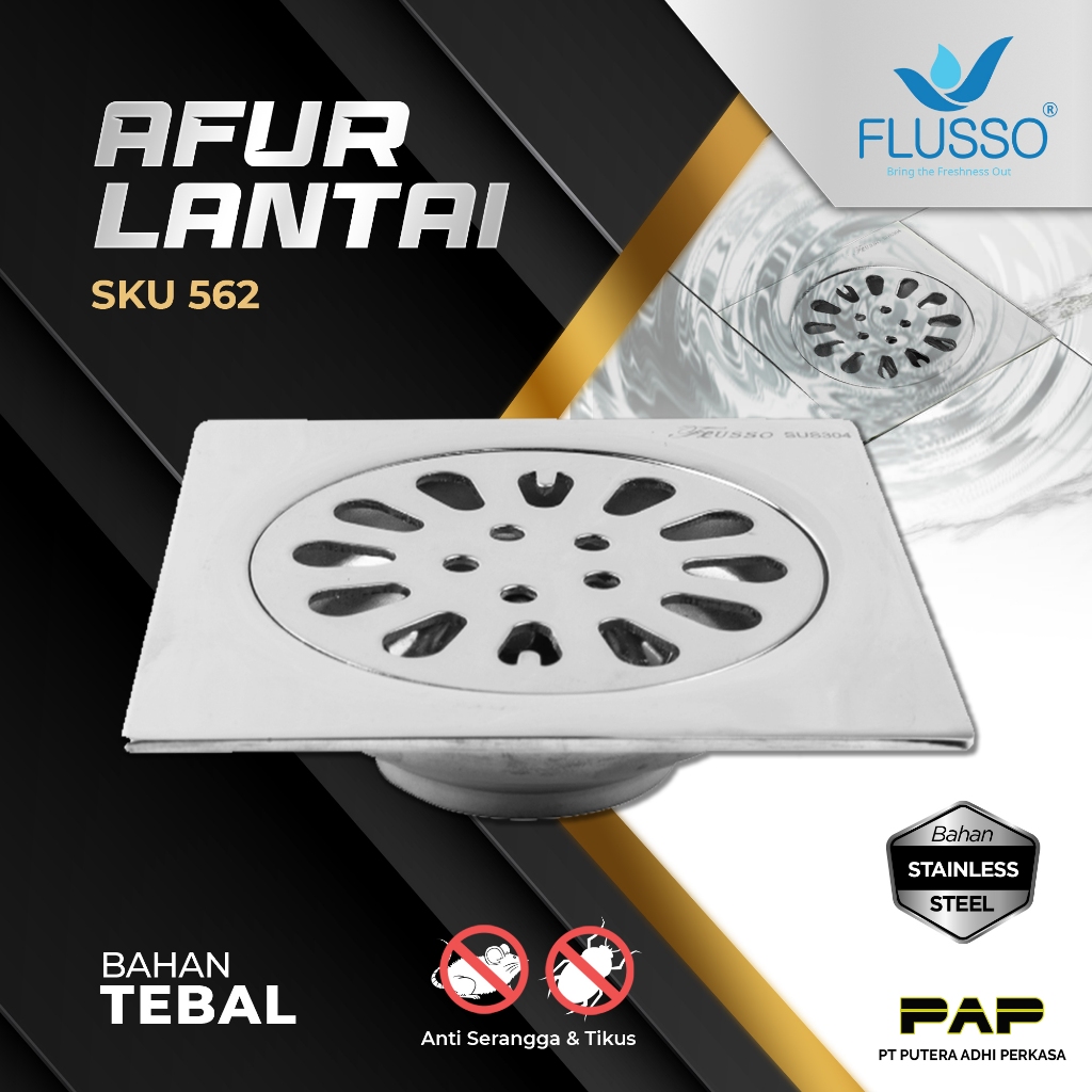 Jual FLUSSO AFUR / Floor Drain Kamar Mandi Stainless Saringan Got Kamar ...