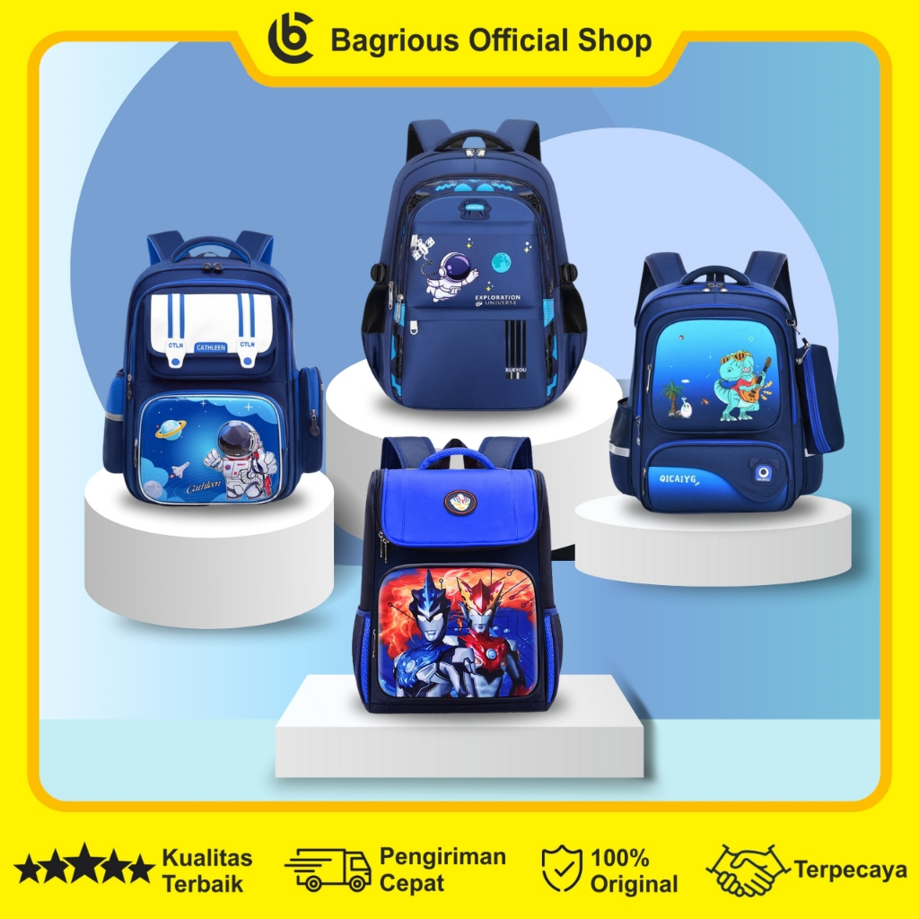 Jual Tas Sekolah Anak Laki-Laki SD Gambar Astronot Tas Ransel Sekolah Pria Import Tas Sekolah ...