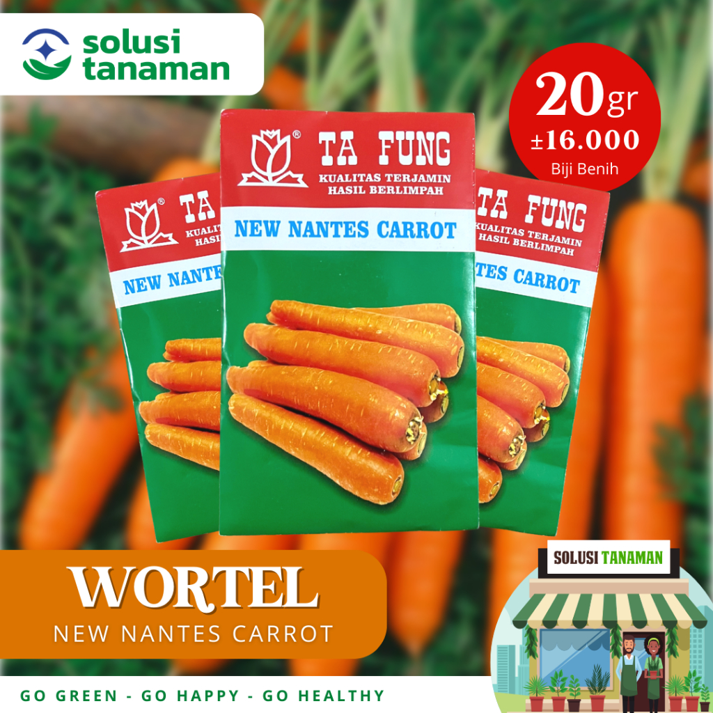 Jual Benih Wortel New Nantes Carrot 20gr (16.000 Biji) Bibit Wortel Ta ...