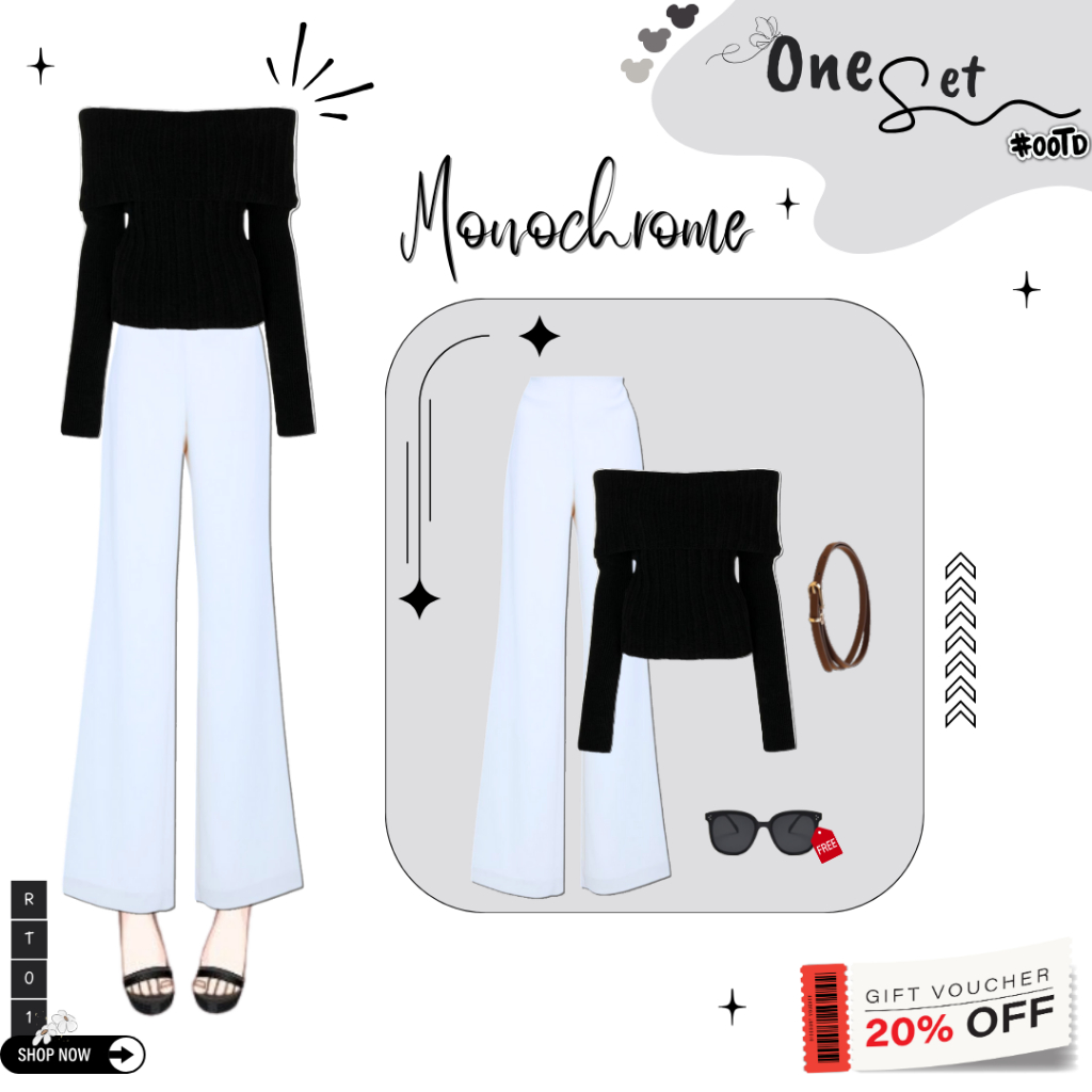 Jual One Set Sabrina OOTD Korean Style Outfit Kekinian Trending Cutbray ...