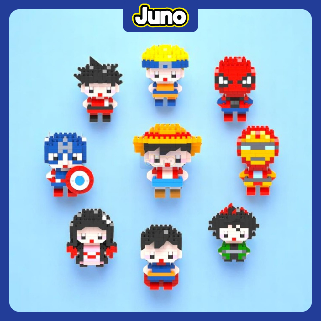 Jual JUNO Mainan Nano Bricks Karakter Kartun - Mainan Balok Bricks ...