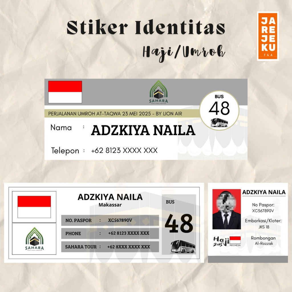 Jual Stiker Identitas Koper Haji Dan Umroh / Sticker Koper Traveling ...