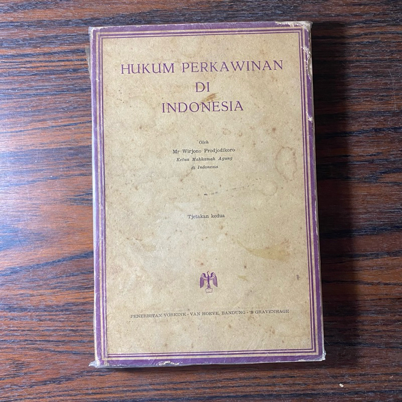 Jual BUKU LAWAS&ORIGINAL: HUKUM PERKAWINAN DI INDONESIA oleh Mr. Wirjono Prodjodikoro: Ketua ...