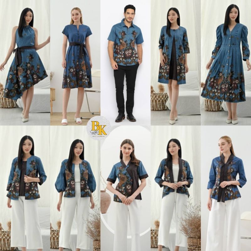 Jual SMA Series - Couple Batik Family/Seragam Keluarga Blue Biru/254 ...