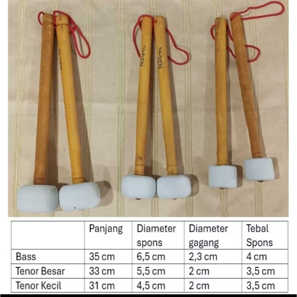 Jual Stik Bass Hadroh dan Tenor Drum dengan Spons warna Putih dan ...