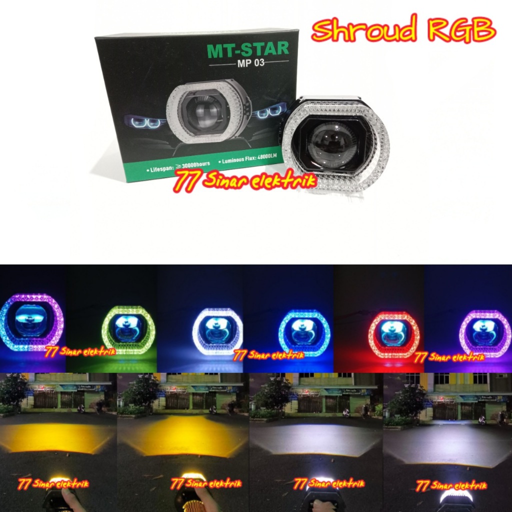 Jual Lampu Projie Biled Matrix 3 Inch 2 Warna Shroud Crystal RGB Lampu ...