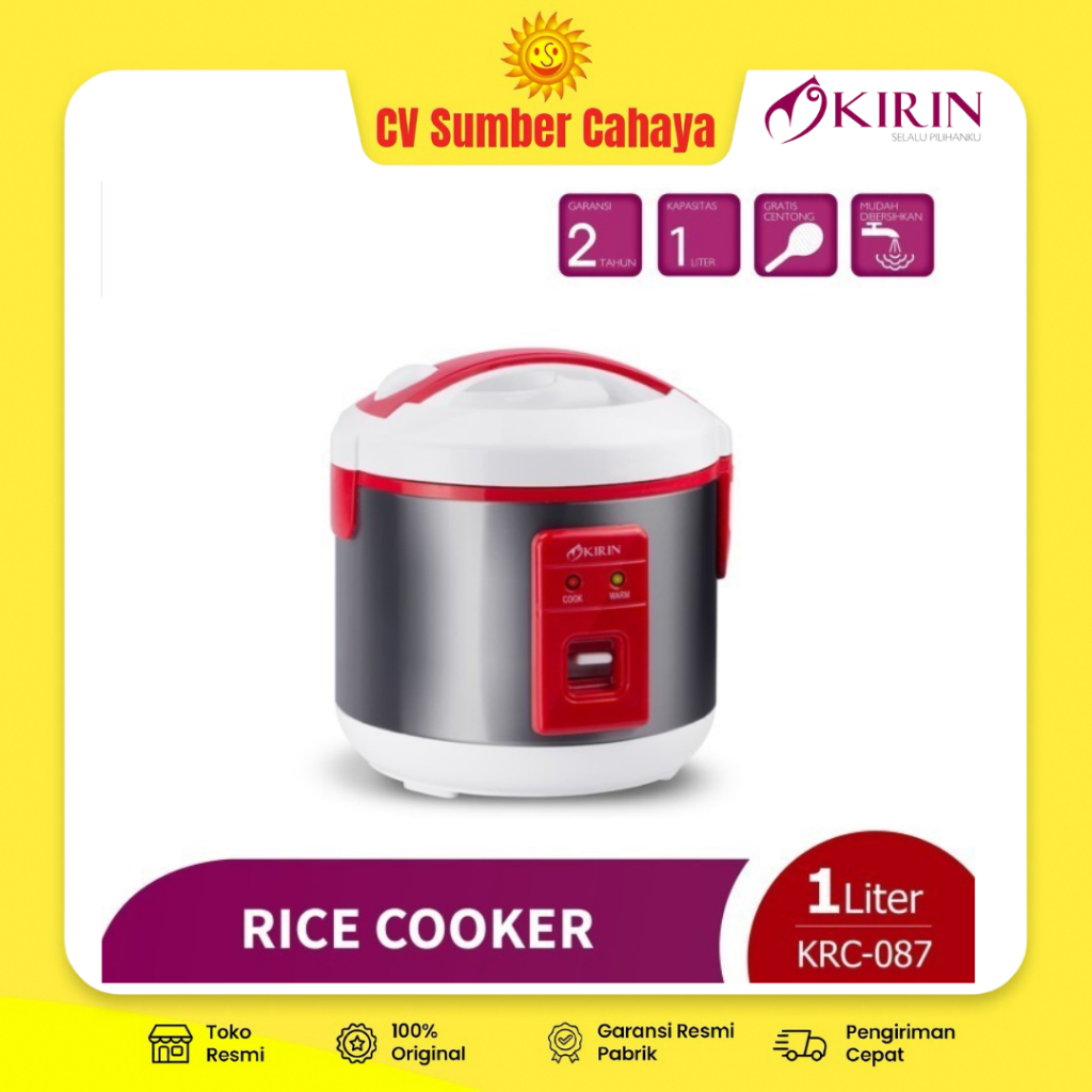Jual Kirin Rice Cooker Magicom 1 Liter 3in1 Non-Stick 1L KRC-087 RD KRC087 | Shopee Indonesia