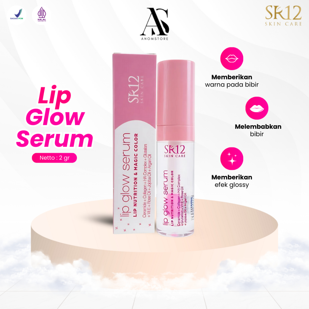 Jual Lip Glow Serum SR12 Pelembab Pemerah Bibir Kering Hitam Pink Alami 2gram | Shopee Indonesia