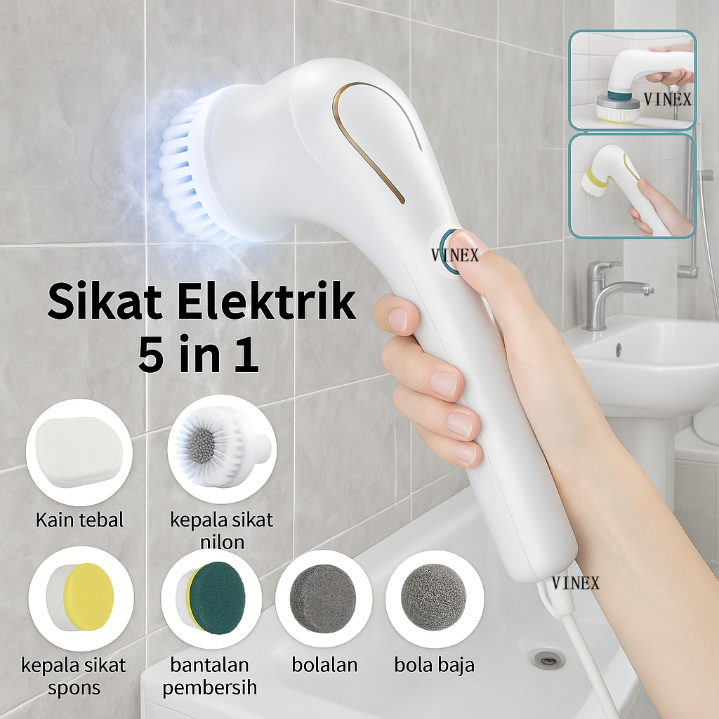 Jual VINEX - Sikat Elektrik 5 in 1 Handheld Sikat Multi Fungsi Magic ...