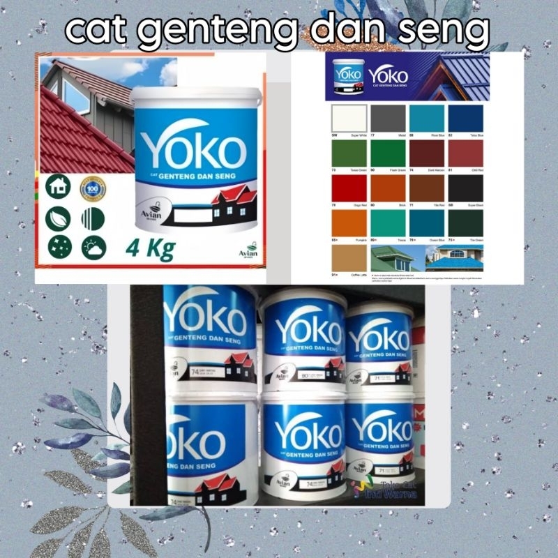 Jual Cat genteng dan seng Yoko 4kg, Yoko cat genteng dan seng galon 4kg ...