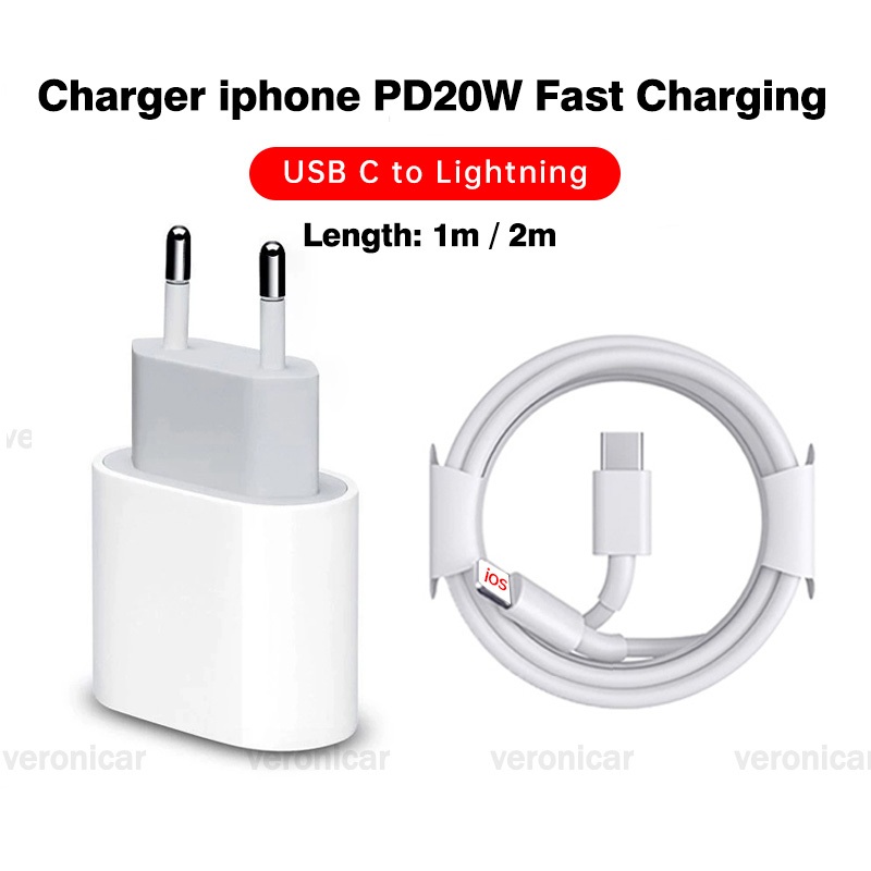 Jual Charger iphone PD 20W Fast Charging Adaptor Kabel USB C To ...