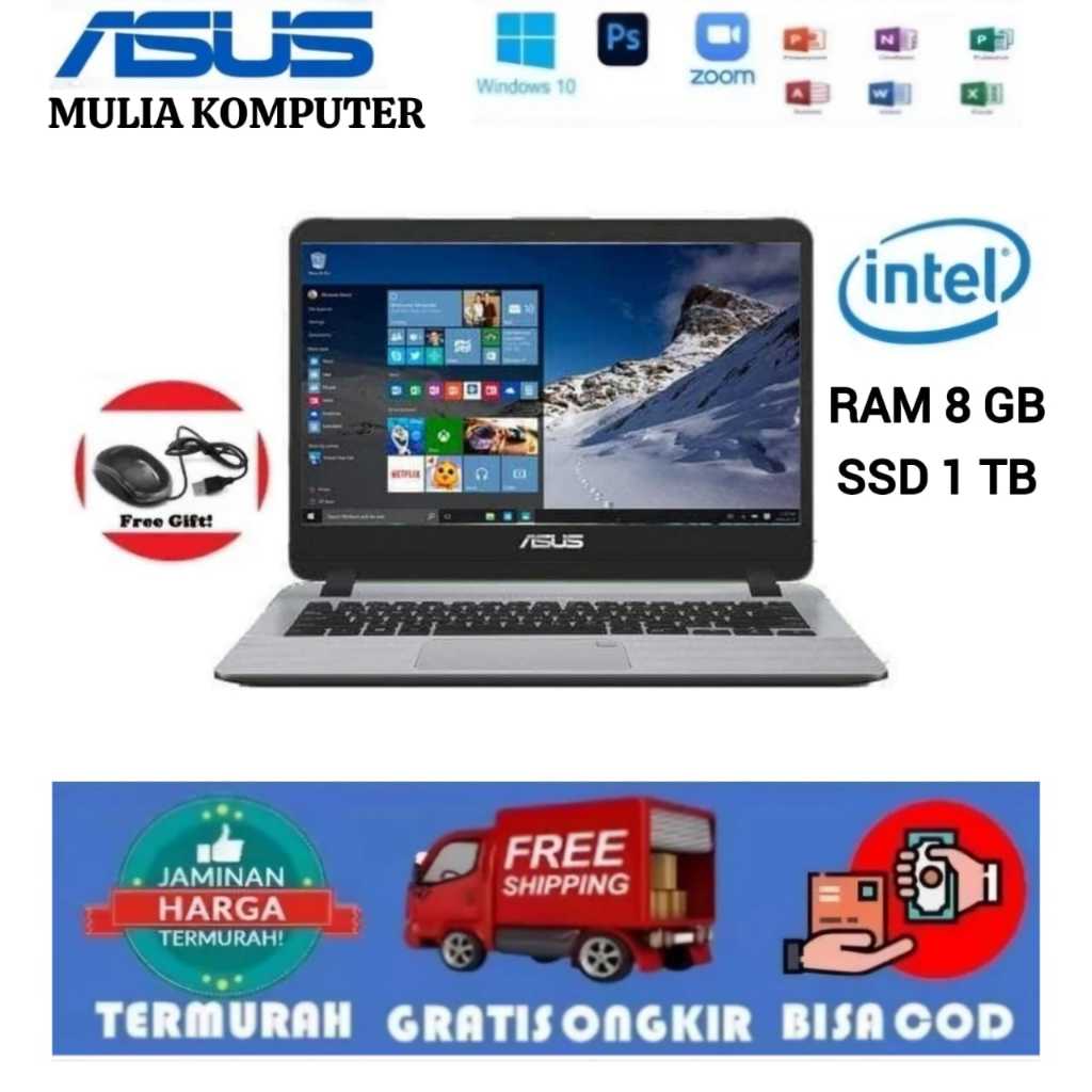 Jual LAPTOP ASUS A407 INTEL CORE i3 RAM 8GB SSD 1TB (free mouse ...