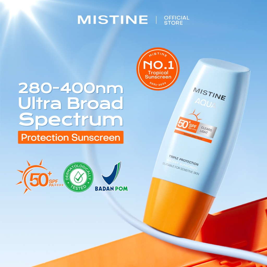 Jual 【Flash Sale】MISTINE Aqua Base Triple Protection Watery Sunscreen ...