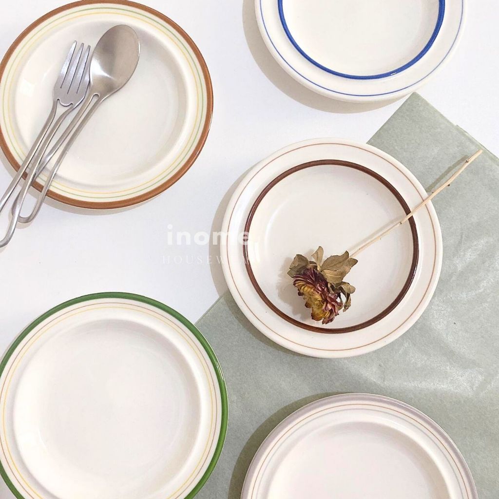 Jual SOMI plates, piring motif garis , piring makan, dinner plate ...