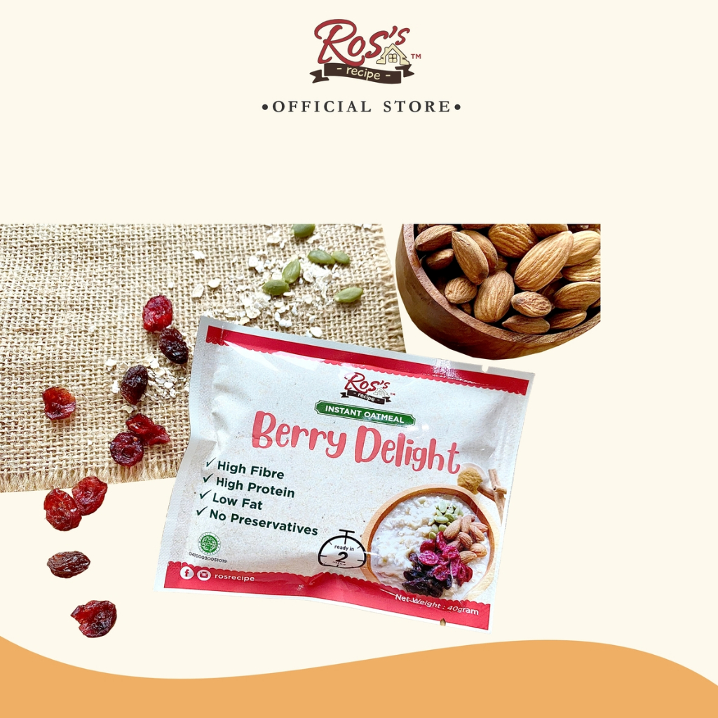 Jual Ros Recipe Instant Oatmeal Berry Delight 40gr (Single) | Shopee ...