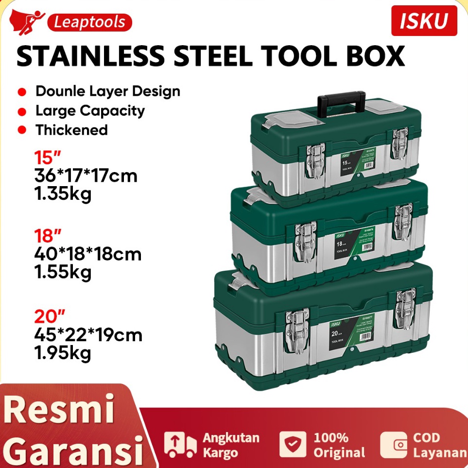 Jual ISKU Tool Box Besar 2 Inch Kotak Perkakas Stainless Besar 152 Inch ...