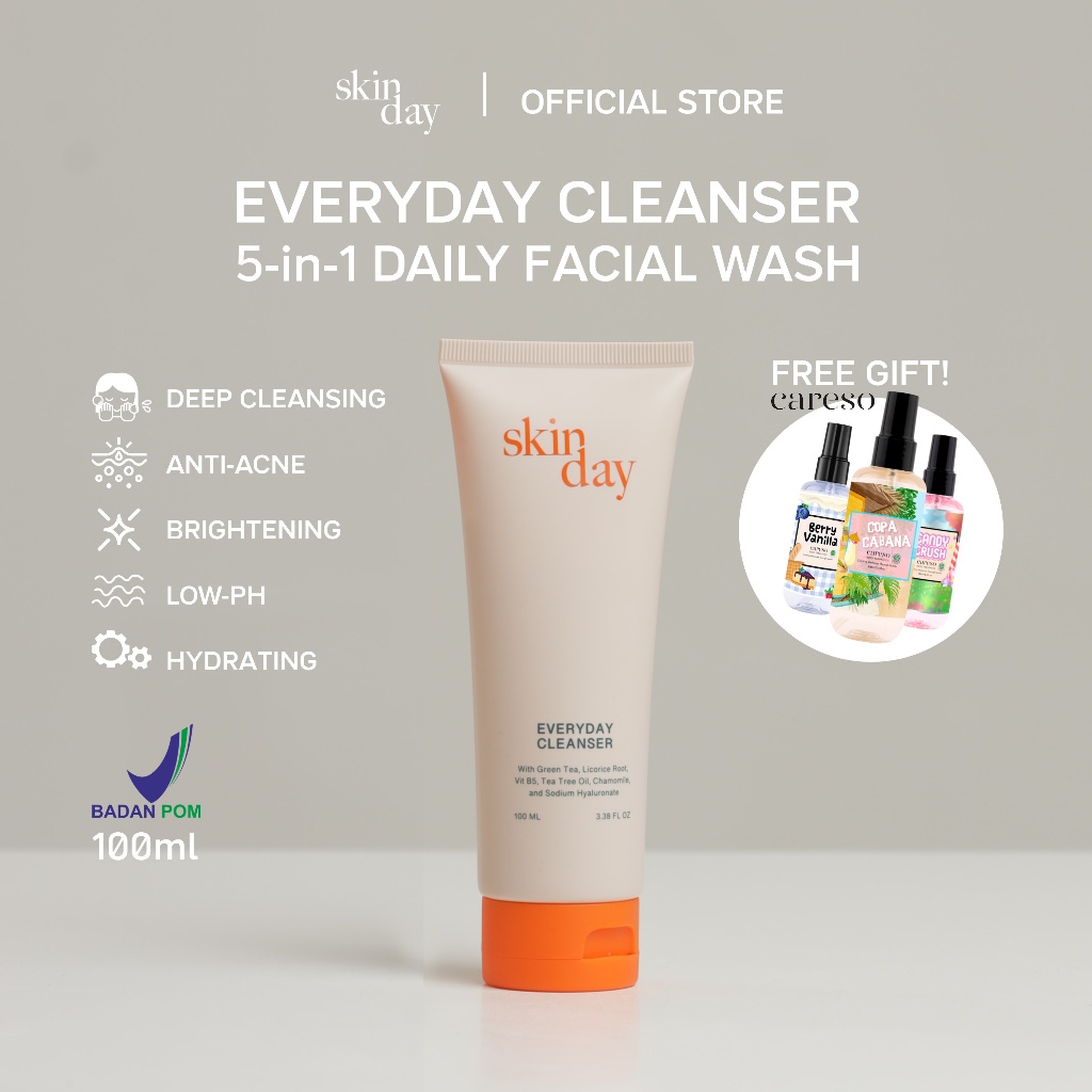 Jual SKINDAY Everyday Cleanser 100ml (pH-balanced, Gentle, Hydrating ...