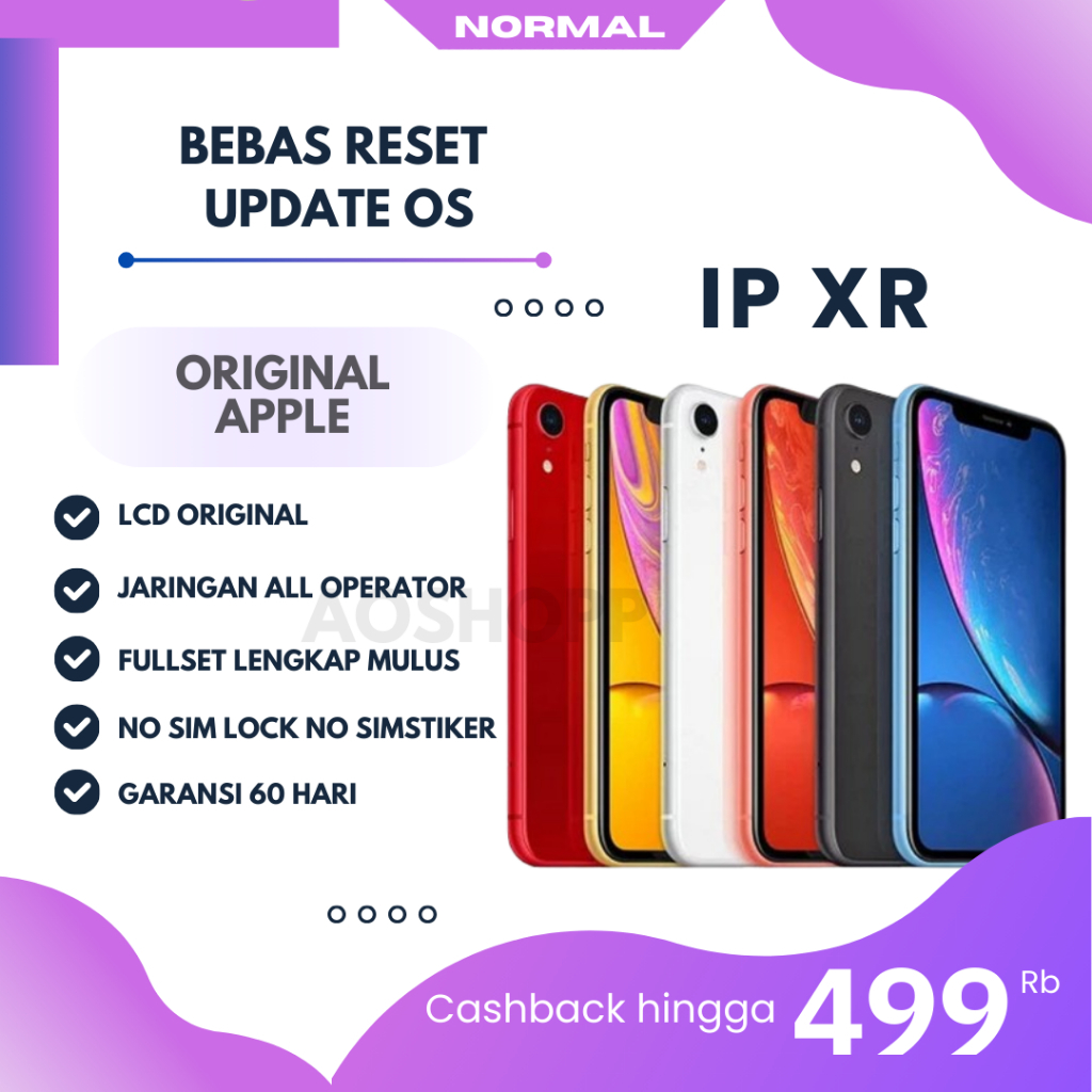 Jual ip xr all operator 64GB 128GB 256GB Normal Second inter Sinyal ALL ...