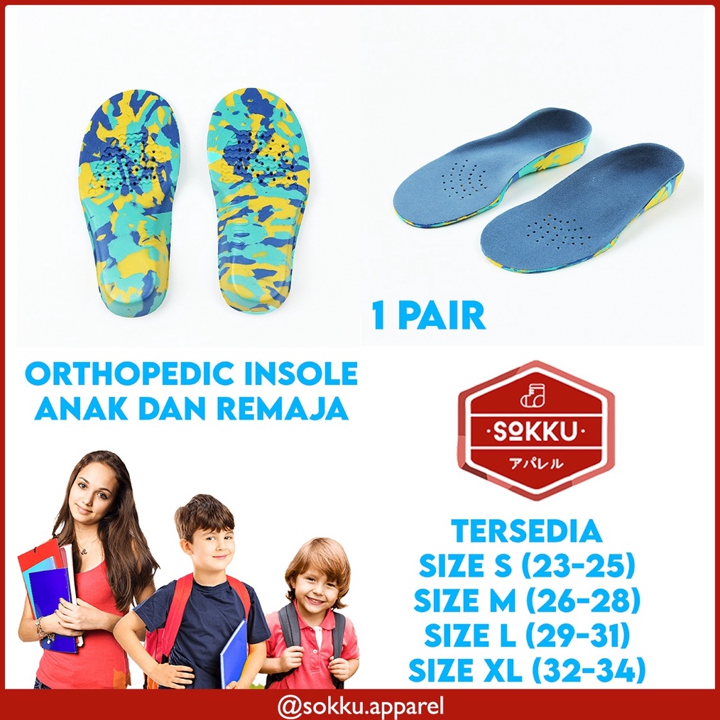 Jual Kids Flat Foot Orthopedic Insole Arch Support Tapak Kaki Rata Anak ...