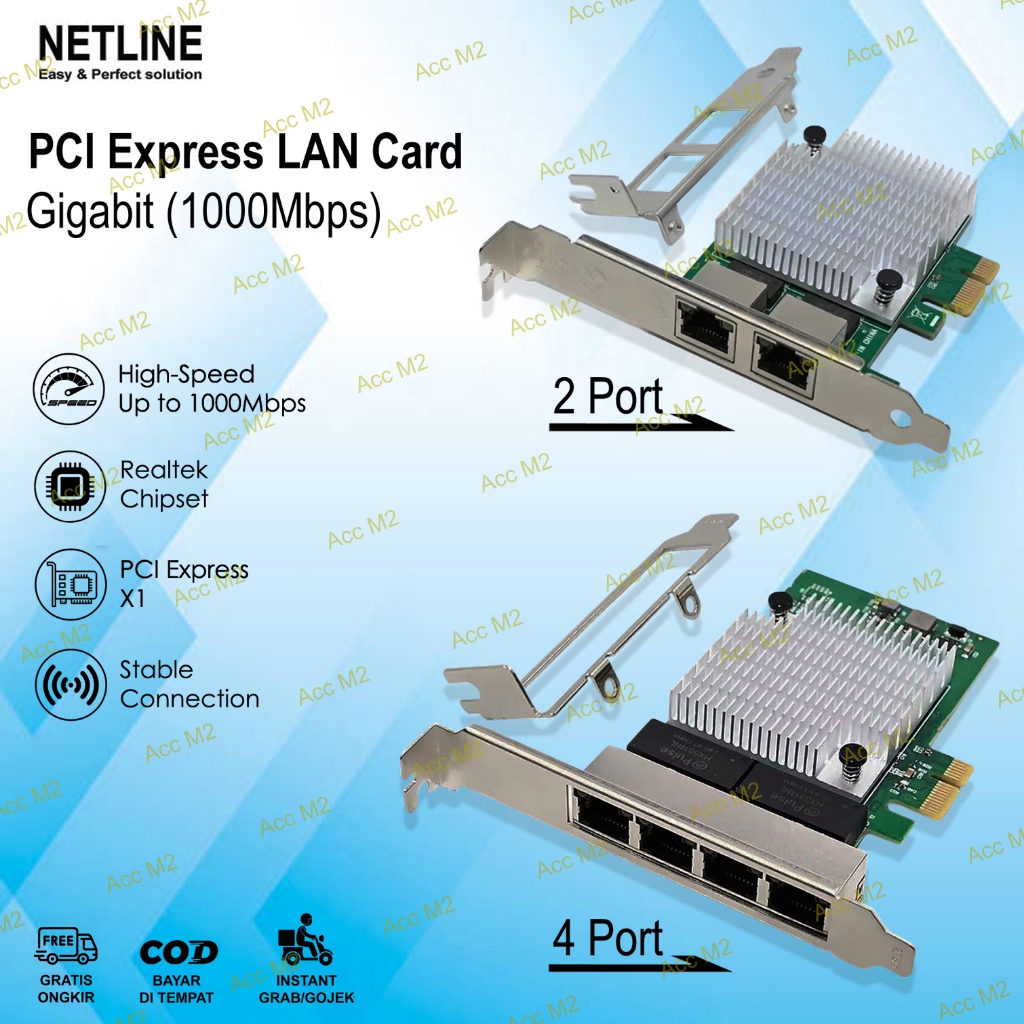 Jual PCI Express LAN Card Gigabit 1000Mbps 1 port, 2 port, 4 port | Shopee Indonesia