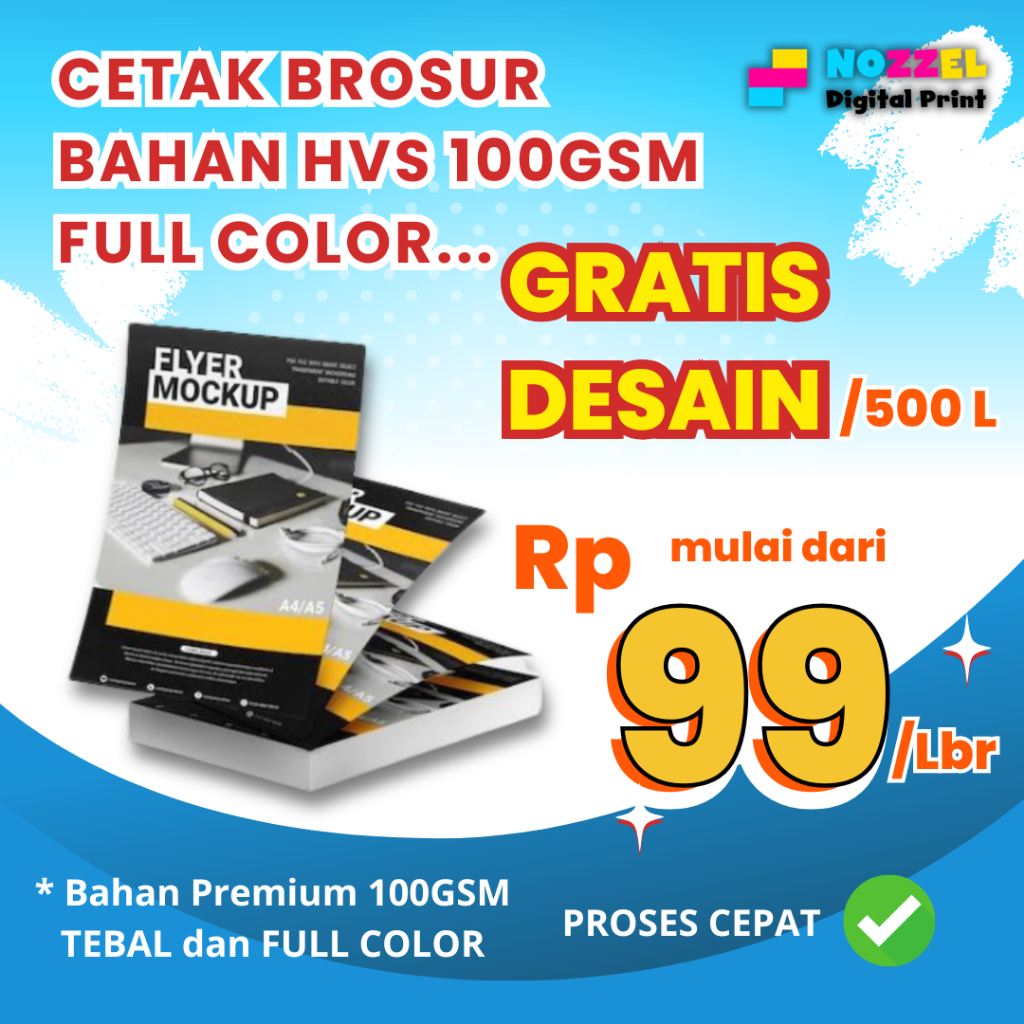 Jual CETAK BROSUR MURAH GRATIS DESAIN | BAHAN HVS 100 GSM TEBAL FULL ...