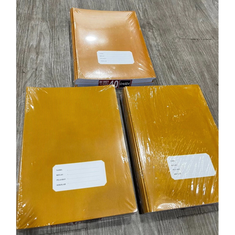 Jual buku tulis panjang (boxy) okey/son sampul coklat/batik 1pak ...