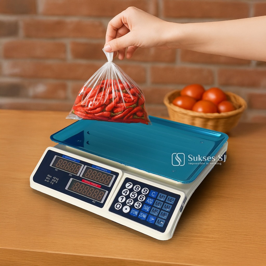 Jual (SR) Timbangan 40KG Digital Computing Scale Timbangan Buah Digital Double Display | Shopee ...