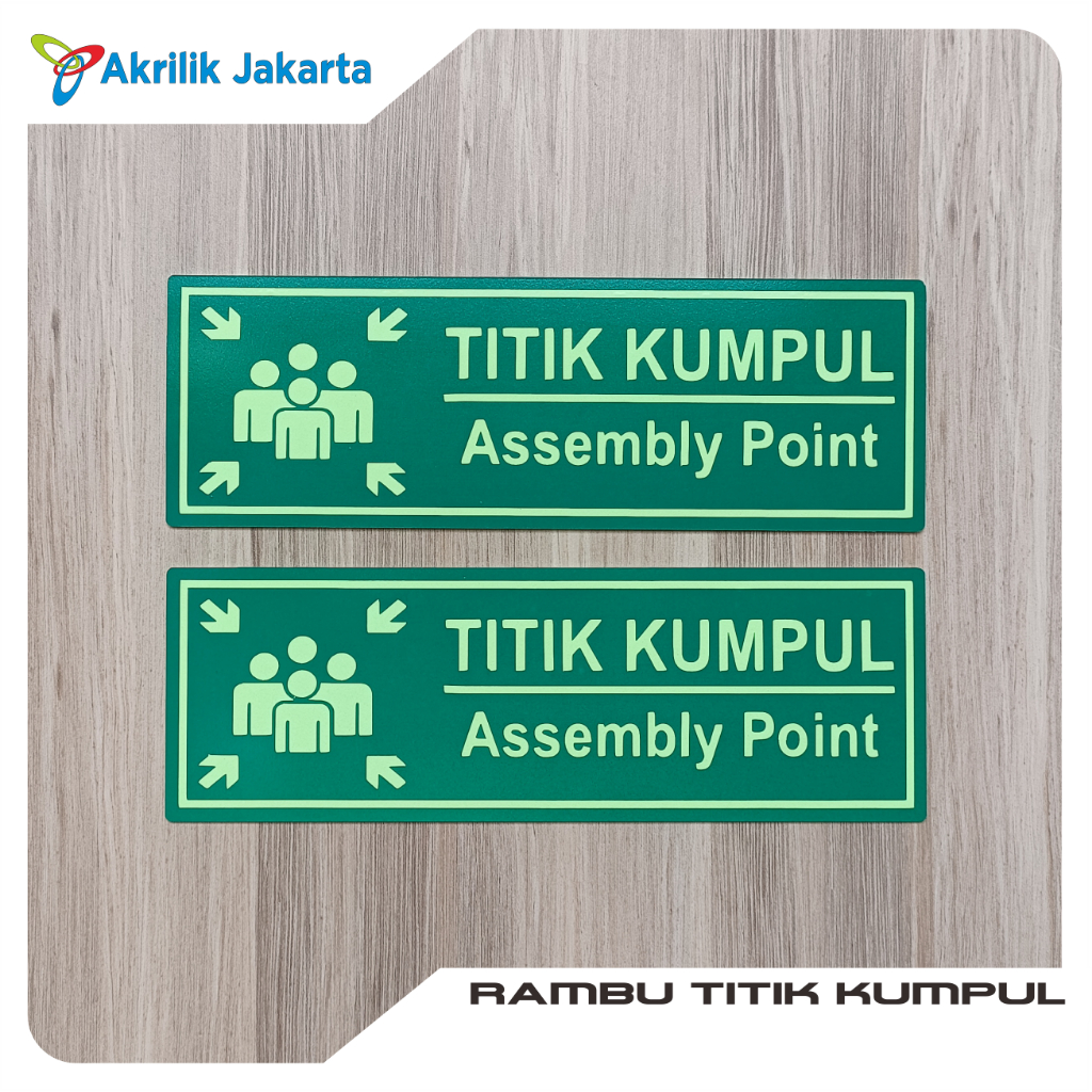 Jual Rambu titik kumpul plat akrilik| Assembly Point akrilik Ukuran ...
