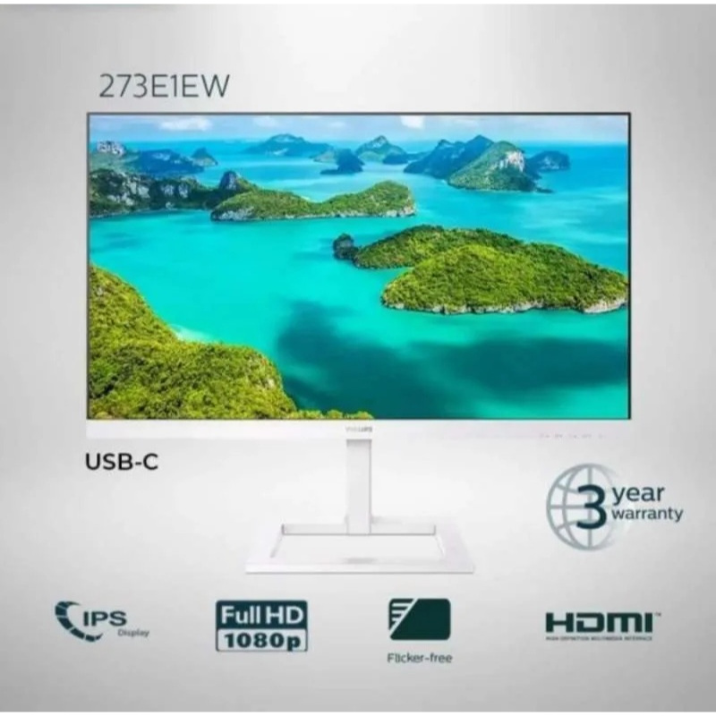 Jual Monitor Philips 27" 273E1EW FHD IPS W-LED 4ms USB-C VGA HDMI ...