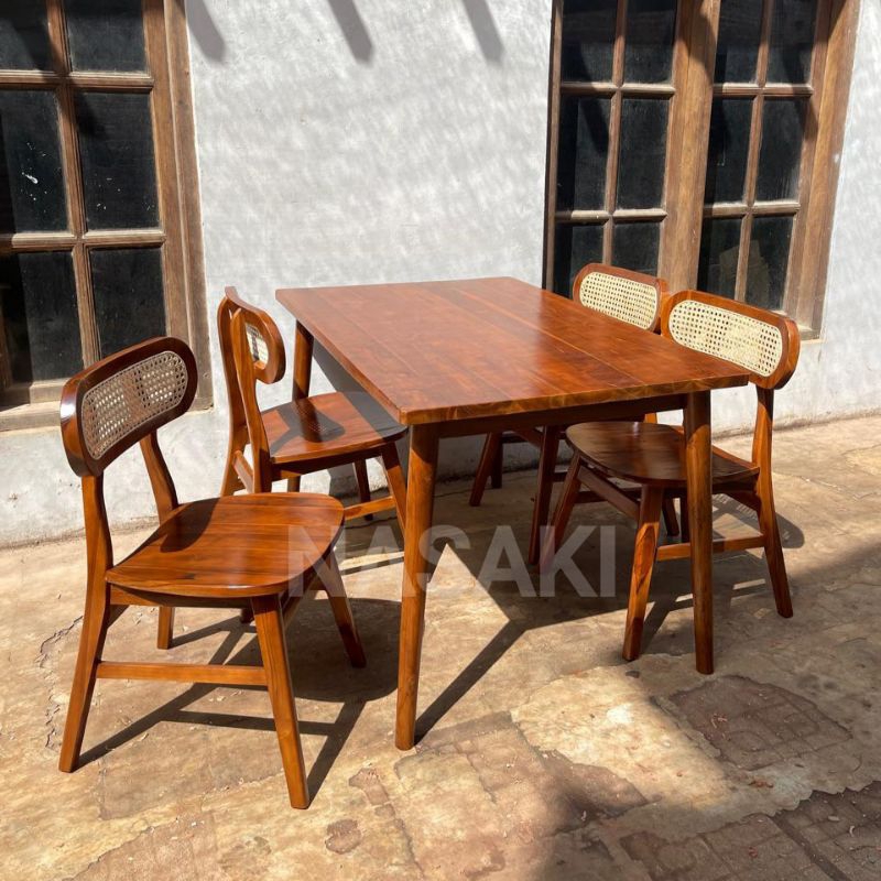Jual Set Meja Makan 4 Kursi Cafe Ropan Kayu Jati Minimalis Murah ...