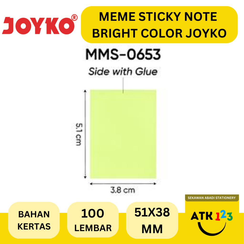Jual JOYKO Sticky Note / Sticky Memo / Memo Tempel Kertas Joyko MMS-653 ...